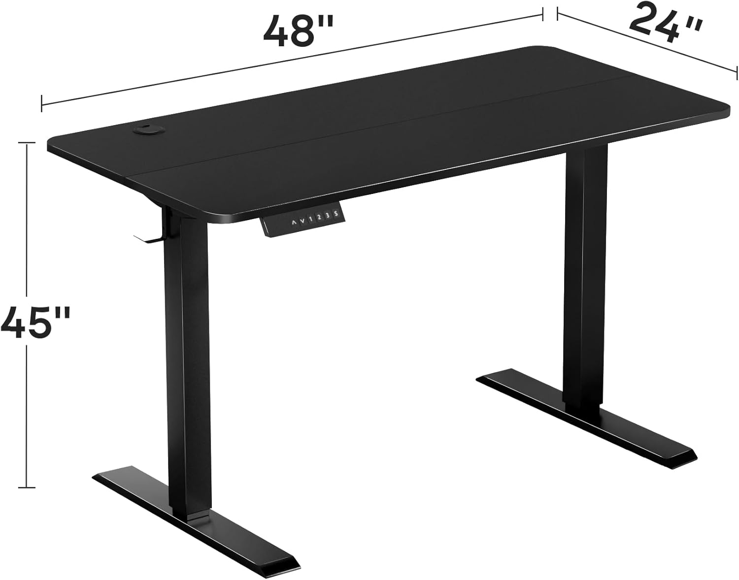 VECELO Electric Standing Desk Adjustable Height, 48 x 24 Inch Computer