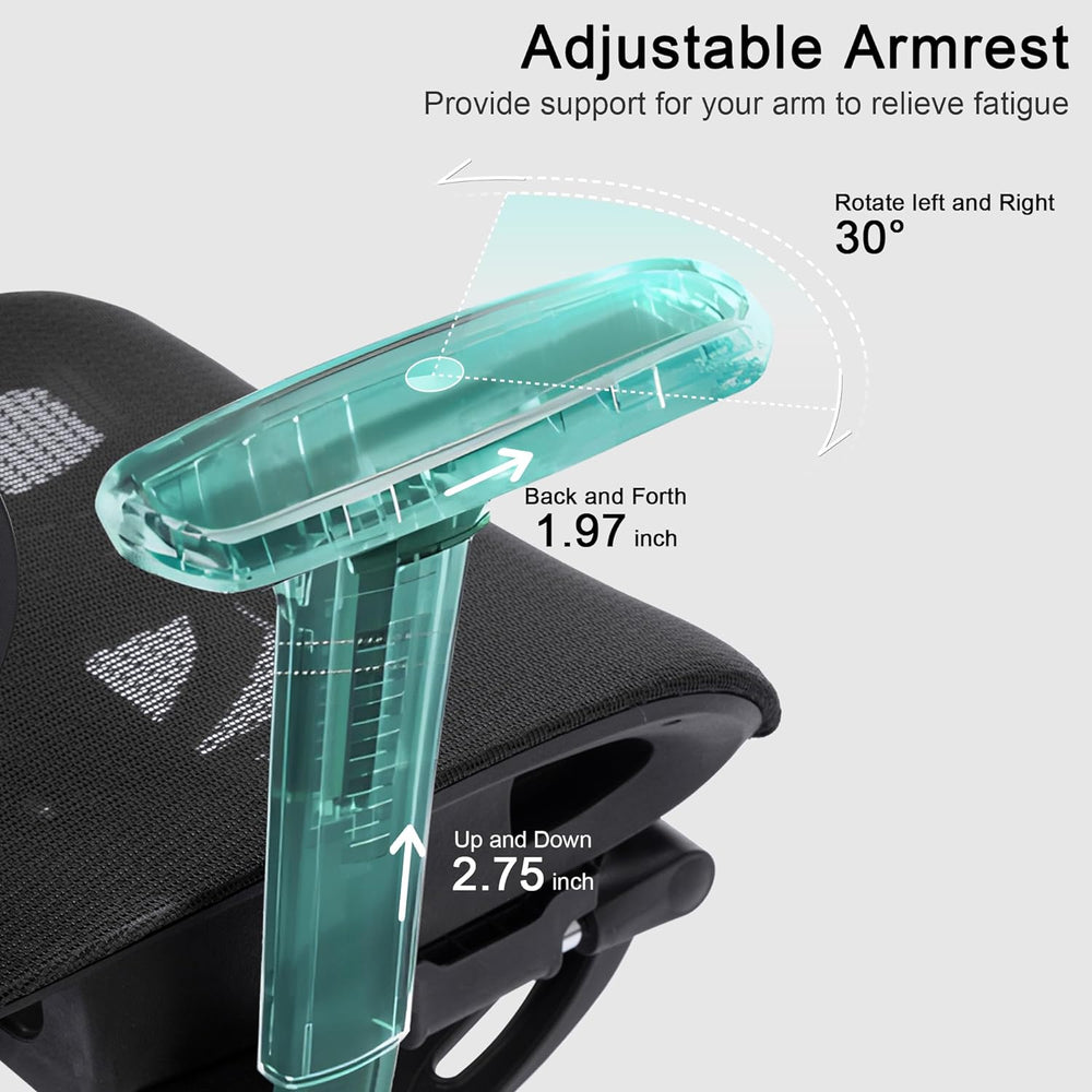 VECELO Swivel Ergonomic High Back Mesh Office Chair with Retractable F