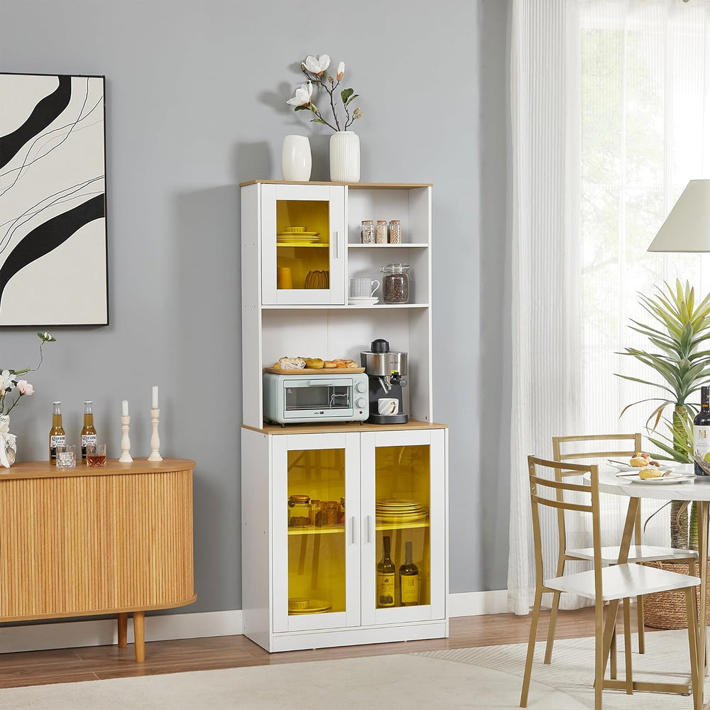 VECELO 72'' Floor Kitchen Pantry Cabinet Free Standing Buffet Hutch