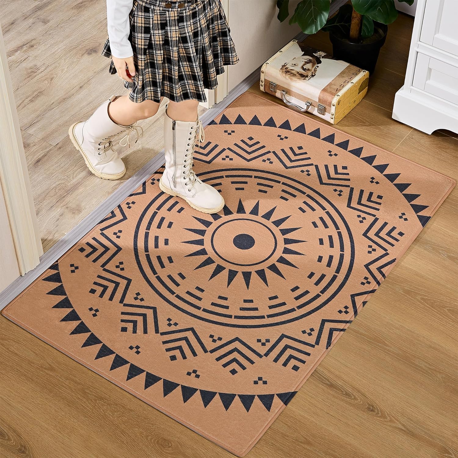 VECELO Front Door Mat Indoor Welcome Mat Outdoor, Absorbent Muddy Kitc