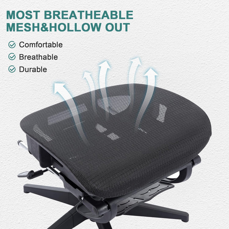 VECELO Swivel Ergonomic High Back Mesh Office Chair with Retractable F